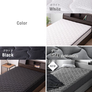 [シングル] 衣替え 大容量ベッド マットレス付き ポケットコイル USB 2コンセント 宮付き ベッドフレーム ベット シングルベッド〔9 ...