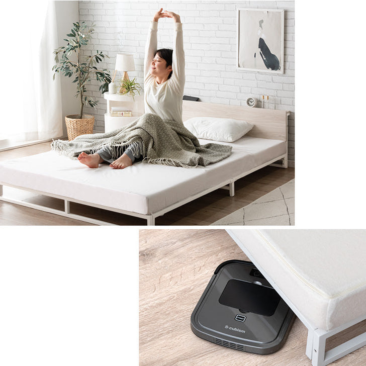 [セミダブル] スチールローベッド 頑丈フレーム 単品 宮棚 2コンセント付 ロボット掃除機対応〔17620020〕 — 【公式】タンスのゲン本店 - 家具・インテリアのネット通販